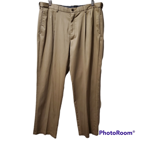 Haggar | Pants | Haggar Clothing Classic Fit Premium No Iron Tan Khaki ...